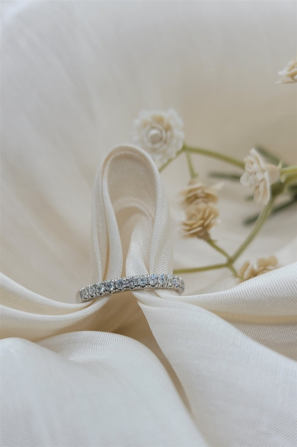 14K White Gold .40ctw Prong Set Diamond Wedding Ring | Lance & Co ...