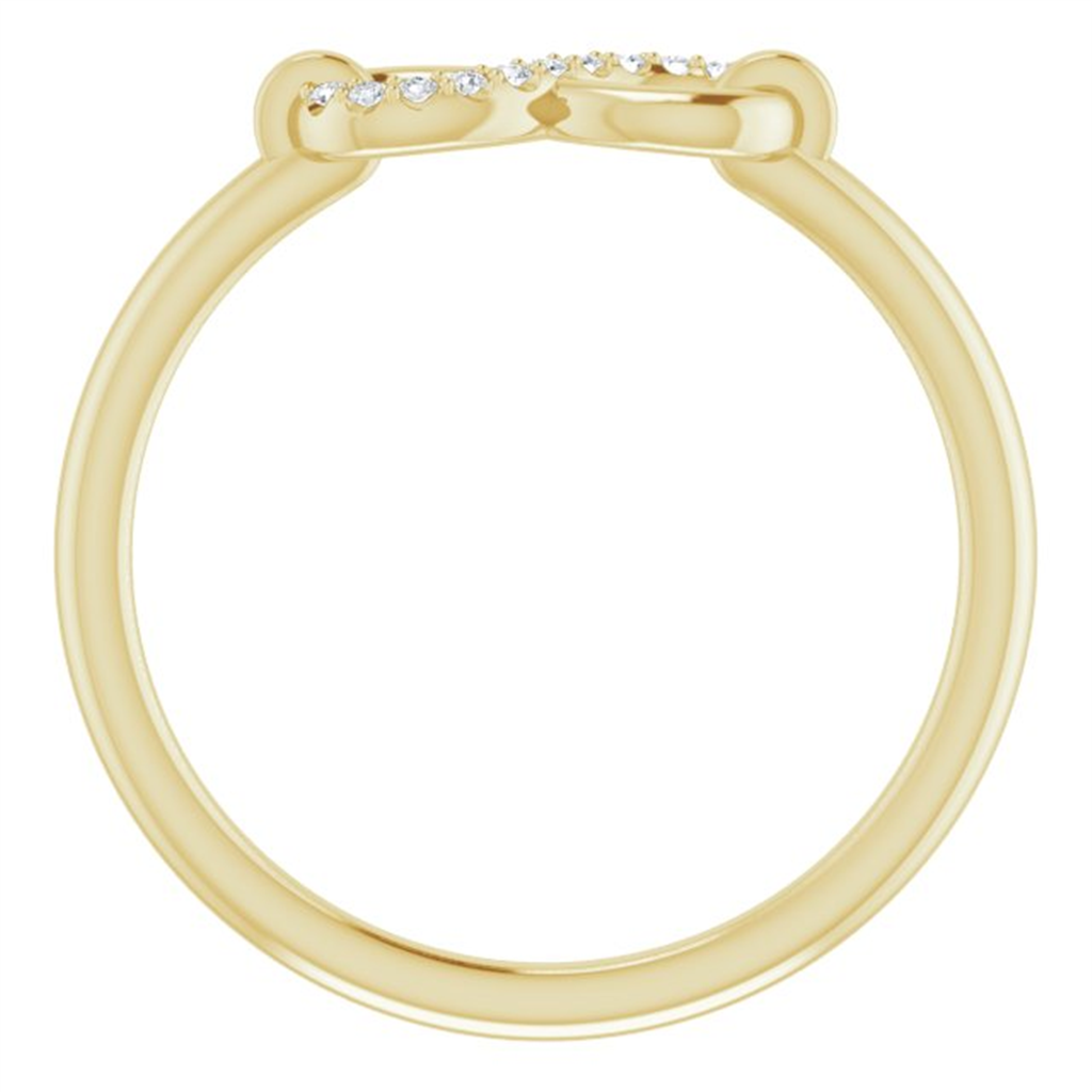 14K Yellow Gold Natural Diamond Infinity Ring | Lance & Co Jewelers